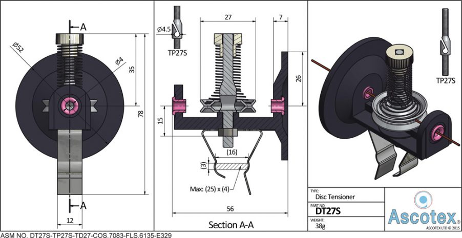 DT27S - Disc Tensioner - Ascotex Limited